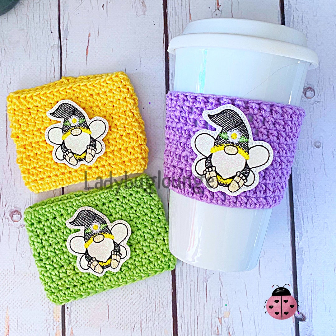 Gnome Coffee Cup Cozy. Honey Bee Gnome Cup Cozy. Honey Comb Gnome ...