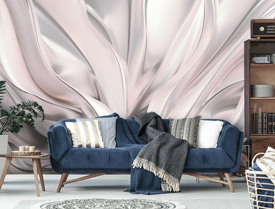 Elegant Luxury Silk Background Modern Wall Mural, Self Adhesive Peel ...