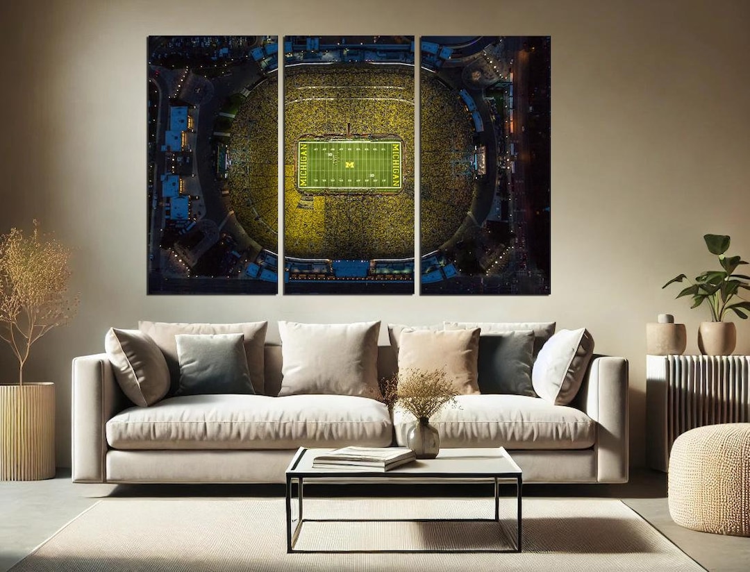 Michigan Stadium Wall Art Design, the Big House Football Canvas Print ...