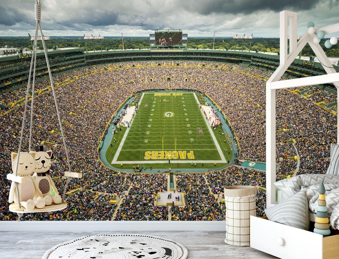 Lambeau Field Peel and Stick Wallpaper, Stadium Wall Mural, Trendy Wall ...