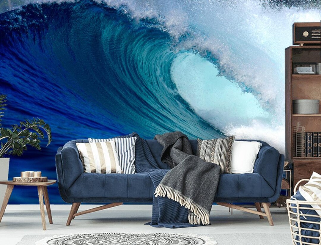 Huge Ocean Wave Wallpaper, Wave During Storm Modern Wall Mural, Self ...