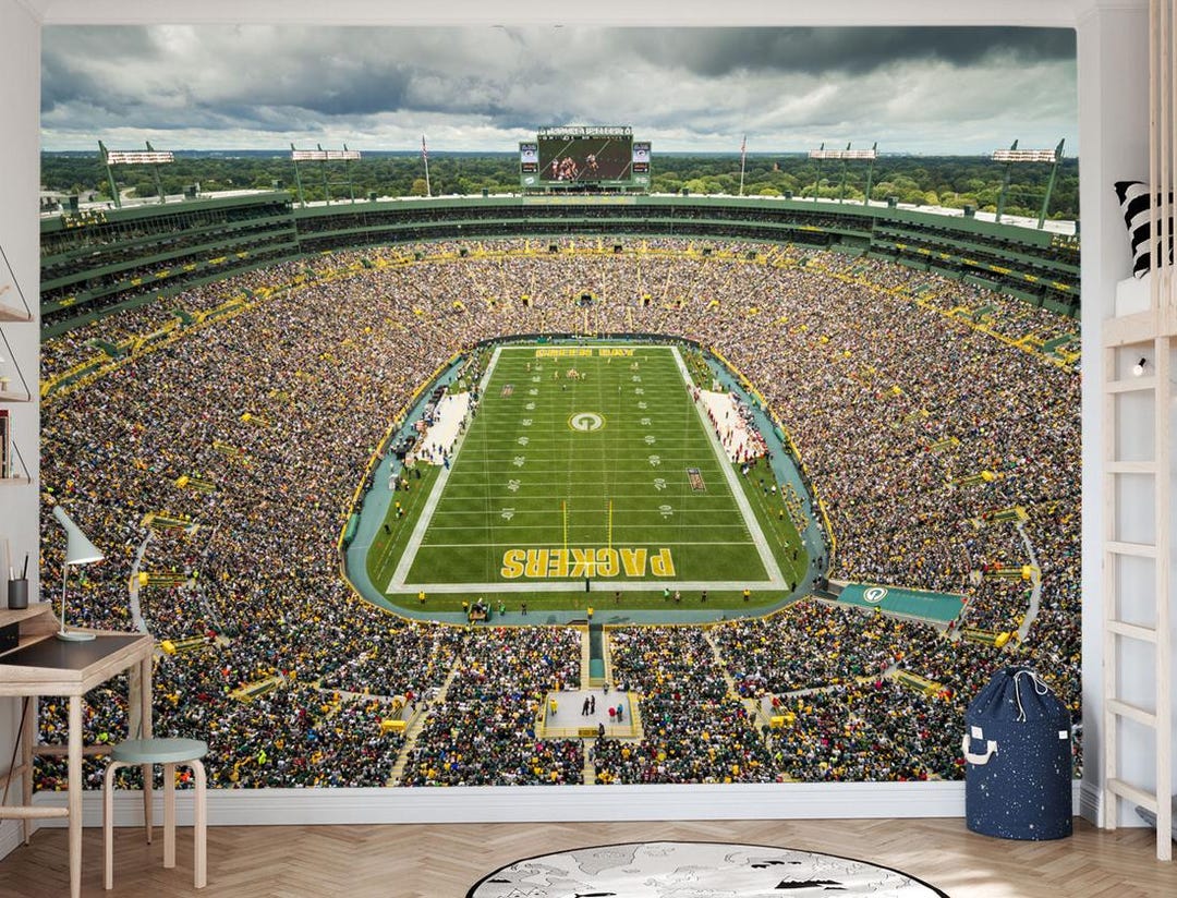 Lambeau Field Peel and Stick Wallpaper, Stadium Wall Mural, Trendy Wall ...