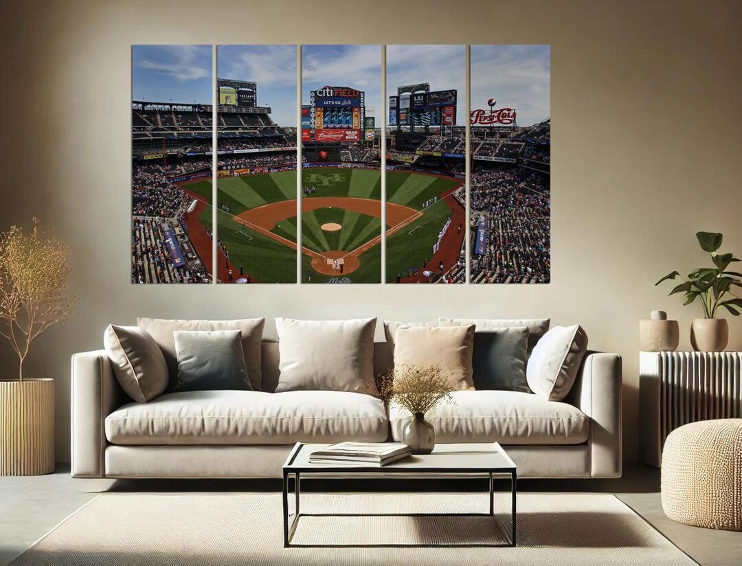 Citi Field Wall Art Canvas Print, Baseball Stadium Design Décor for ...