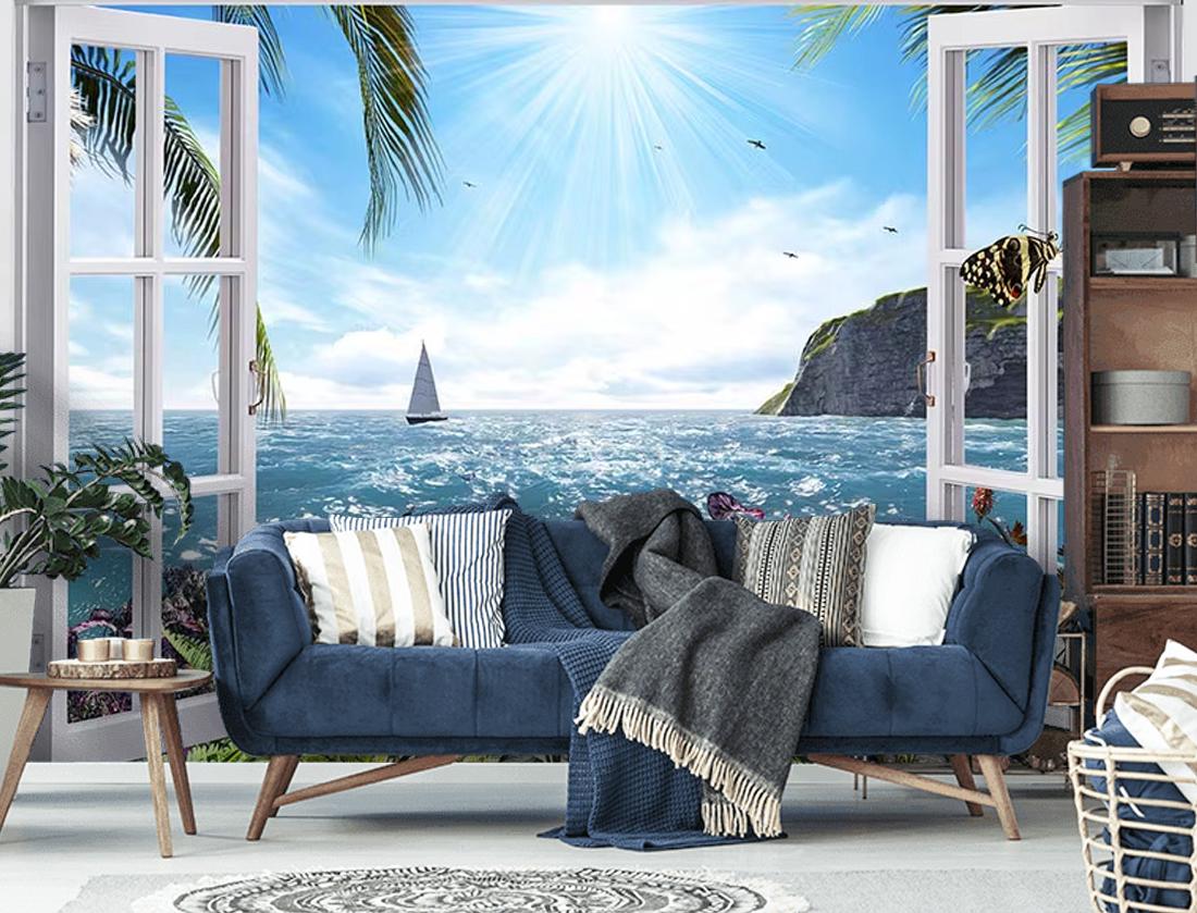 3D Window Effect View Wall Decal Removable Vinyl Art Wallpaper, Fantasy ...