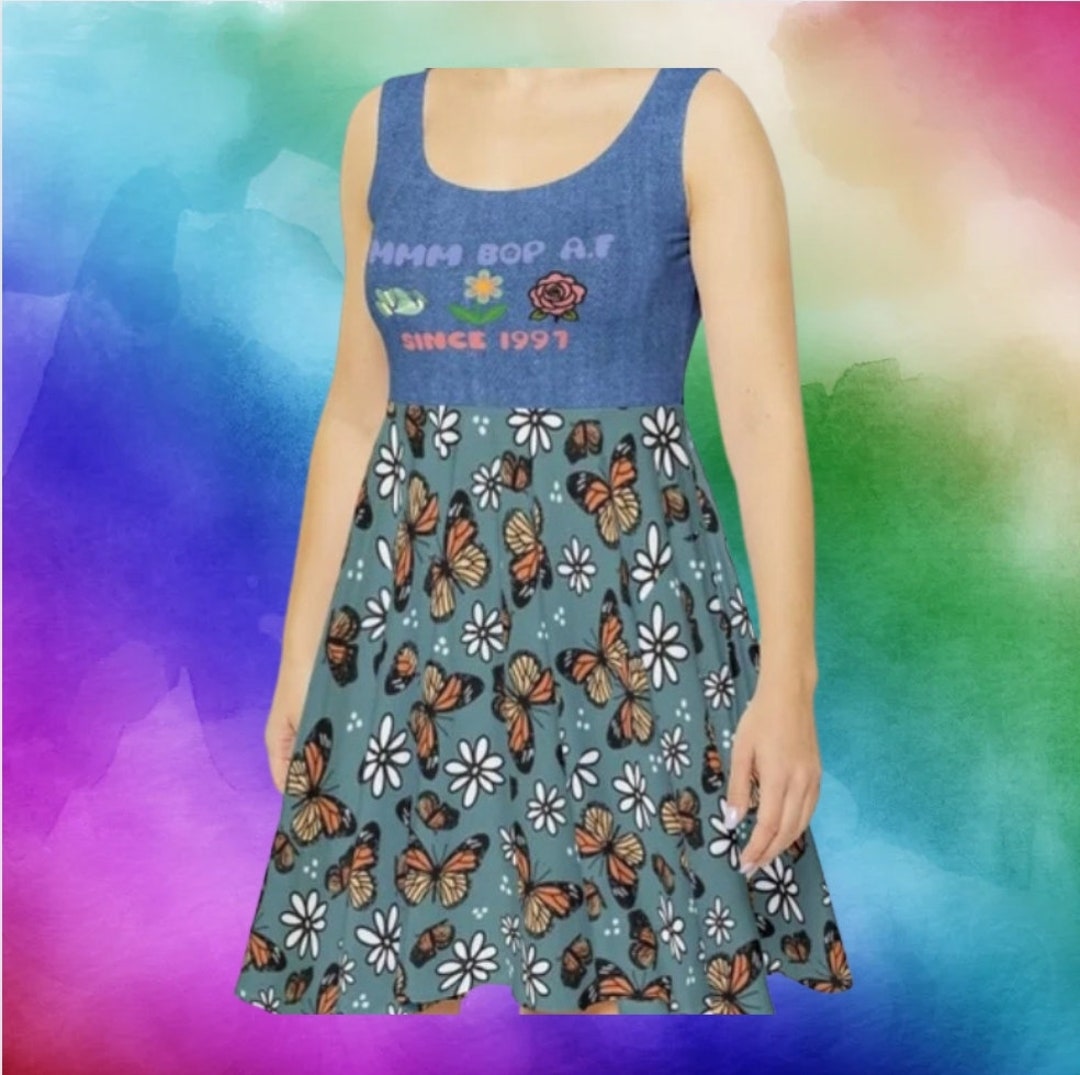 ALWAYS HANSON Mmm Bop Plant a Seed Flower Rose Skater Dress - Etsy