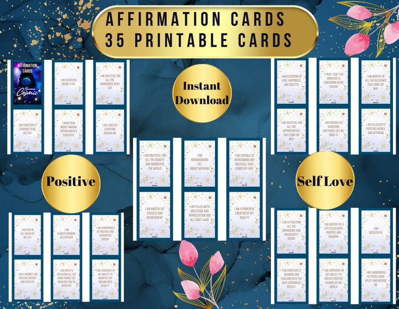 POSITIVE AFFIRMATION CARDS, Words of Affirmation, Empowering Card ...
