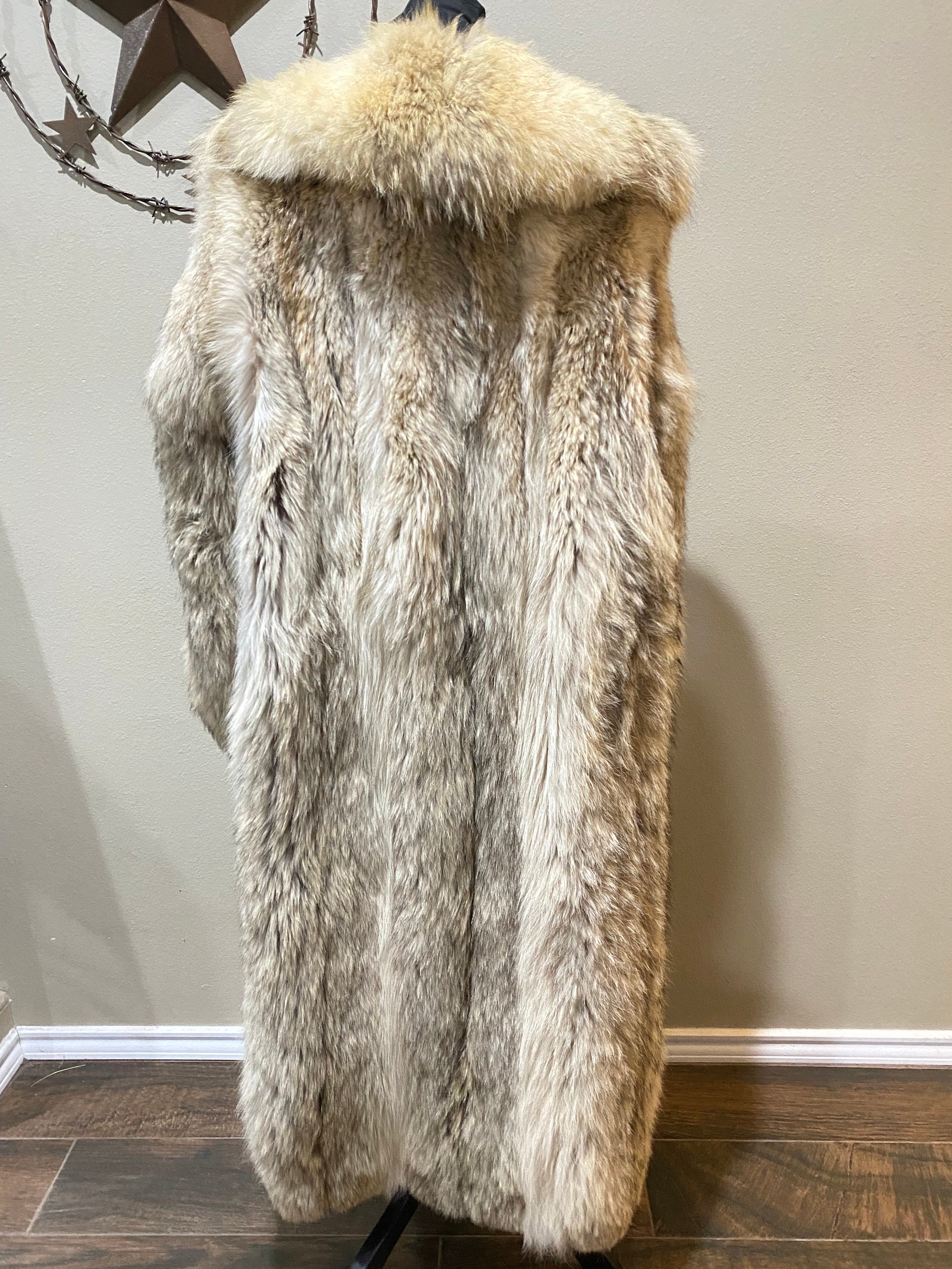 Vintage Coyote Fur Coat, Blonde Coyote Fur Coat, Coyote Fur, Fur ...