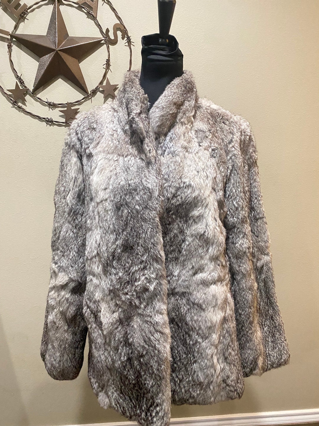 Vintage Wild Rabbit Fur Coat Rabbit Fur Coat Vintage Fur - Etsy