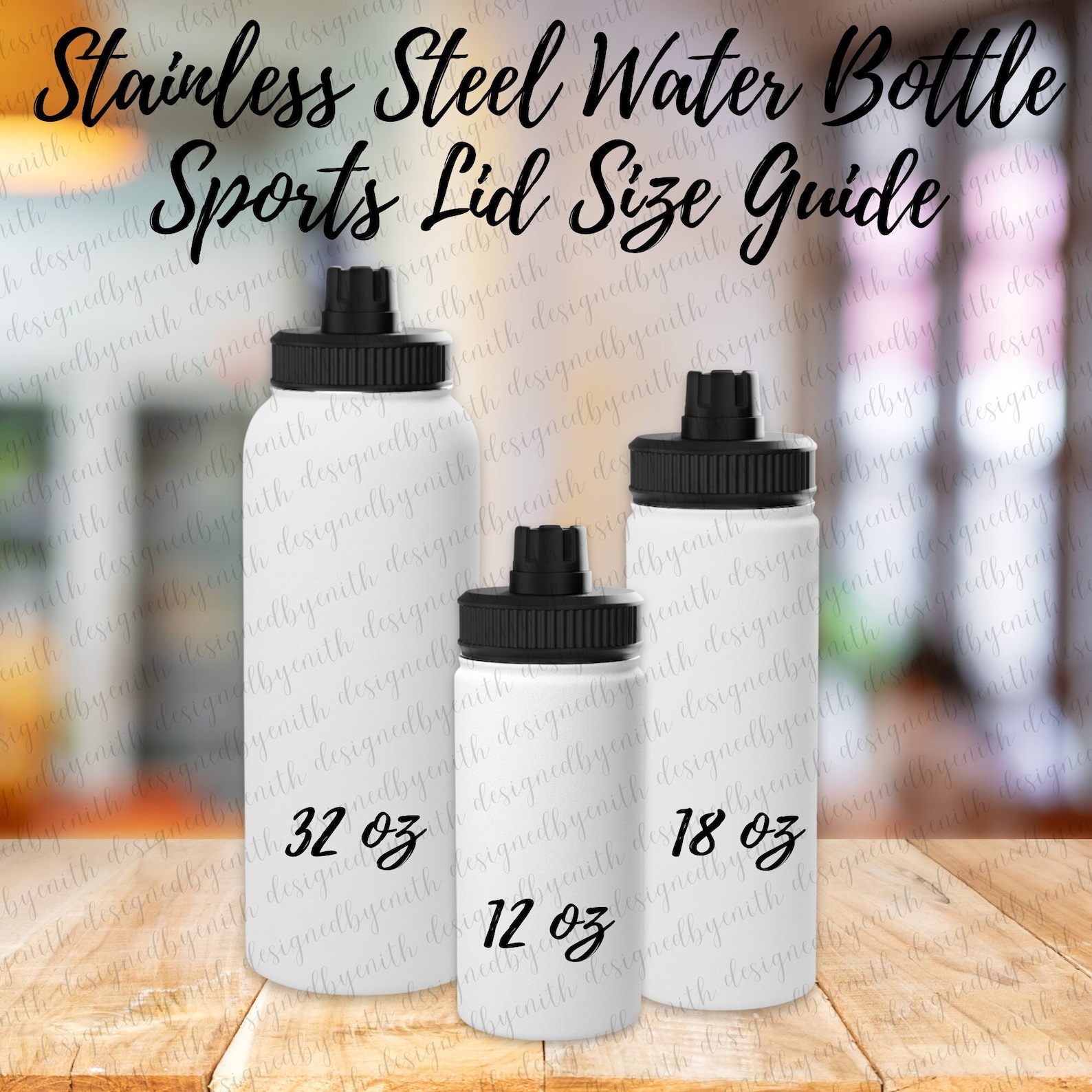Water Bottle Size Chart Guide Mockup Sports Stainless Steel - Etsy