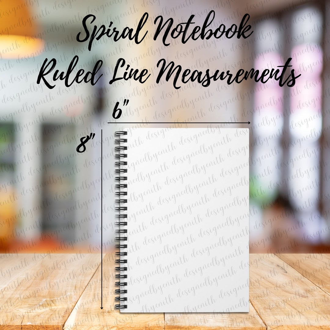 Spiral Notebooks Size Chart Guide Mockup - Etsy
