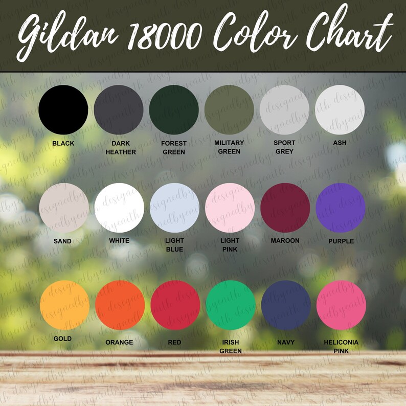 Gildan 18000 Color Chart Guide Mockup Unisex Sweatshirt - Etsy