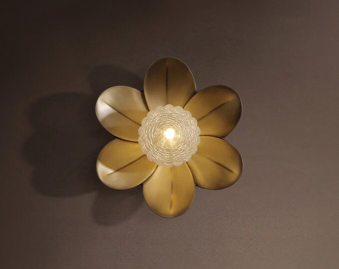 Beautiful Lotus Wall Sconce With Brass Lotus Leaves - Flower Wall Light ...