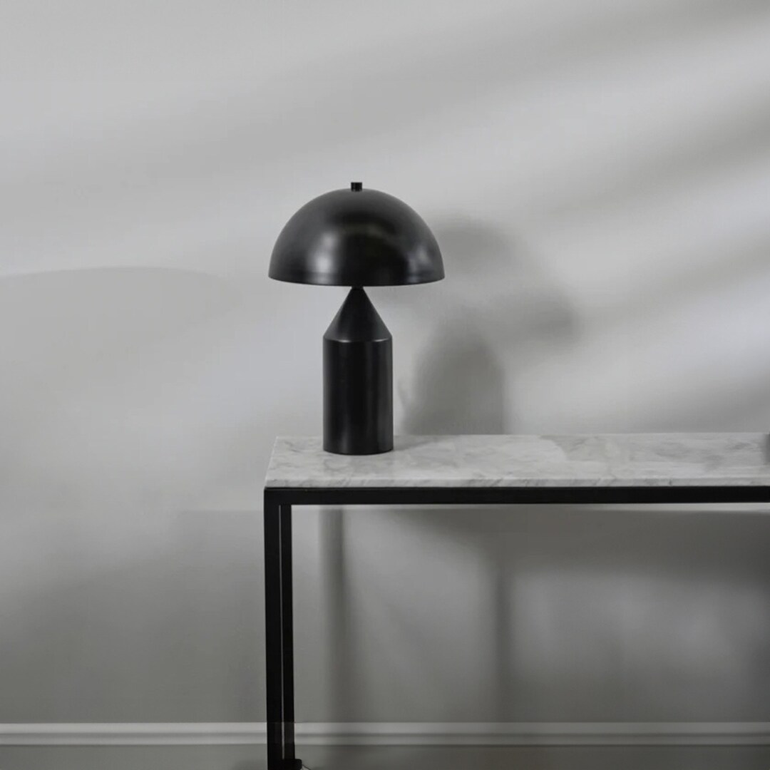 Ebony Modern Classic Atollo Inspired Table Lamp - Deep Black Mushroom ...