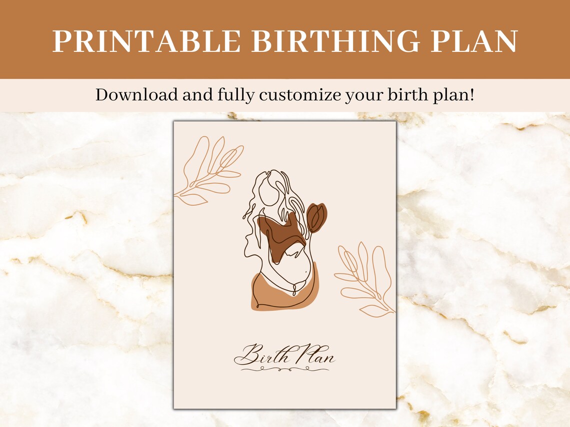 Editable Birth Plan Template, Labor and Delivery Preferences, Mother ...