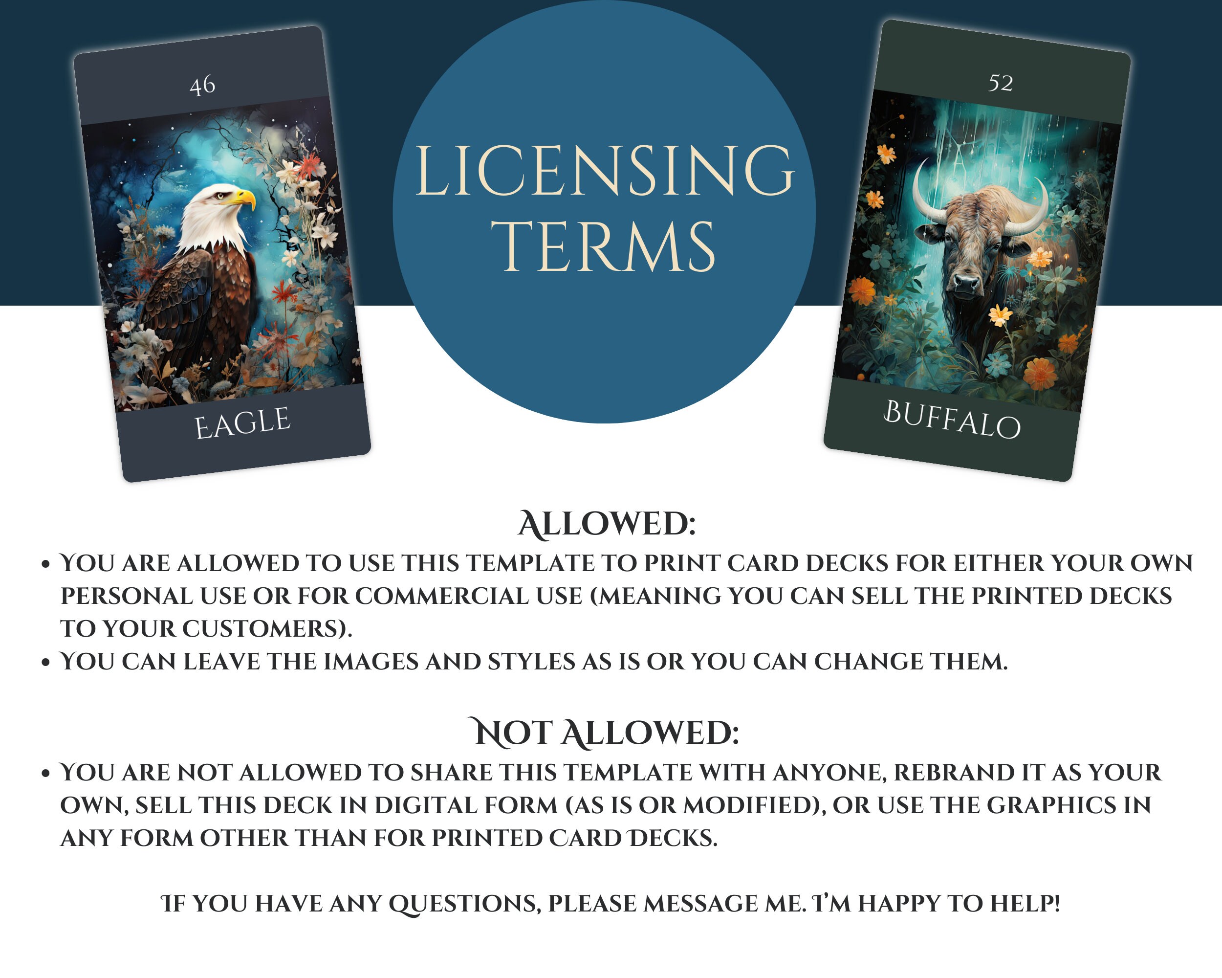 Animal Wisdom Printable Oracle Card Deck, Editable Canva Template ...