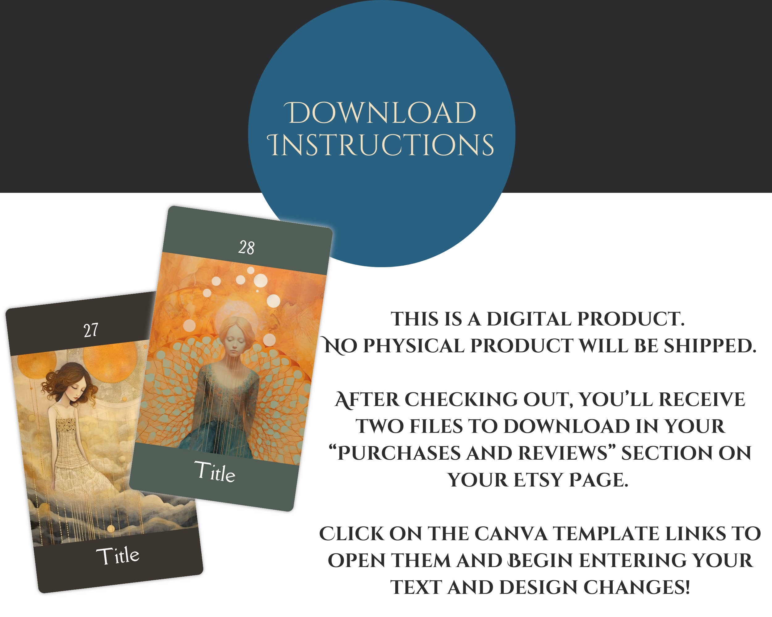 Cosmic Women Printable Oracle Card Deck, Editable Canva Template ...