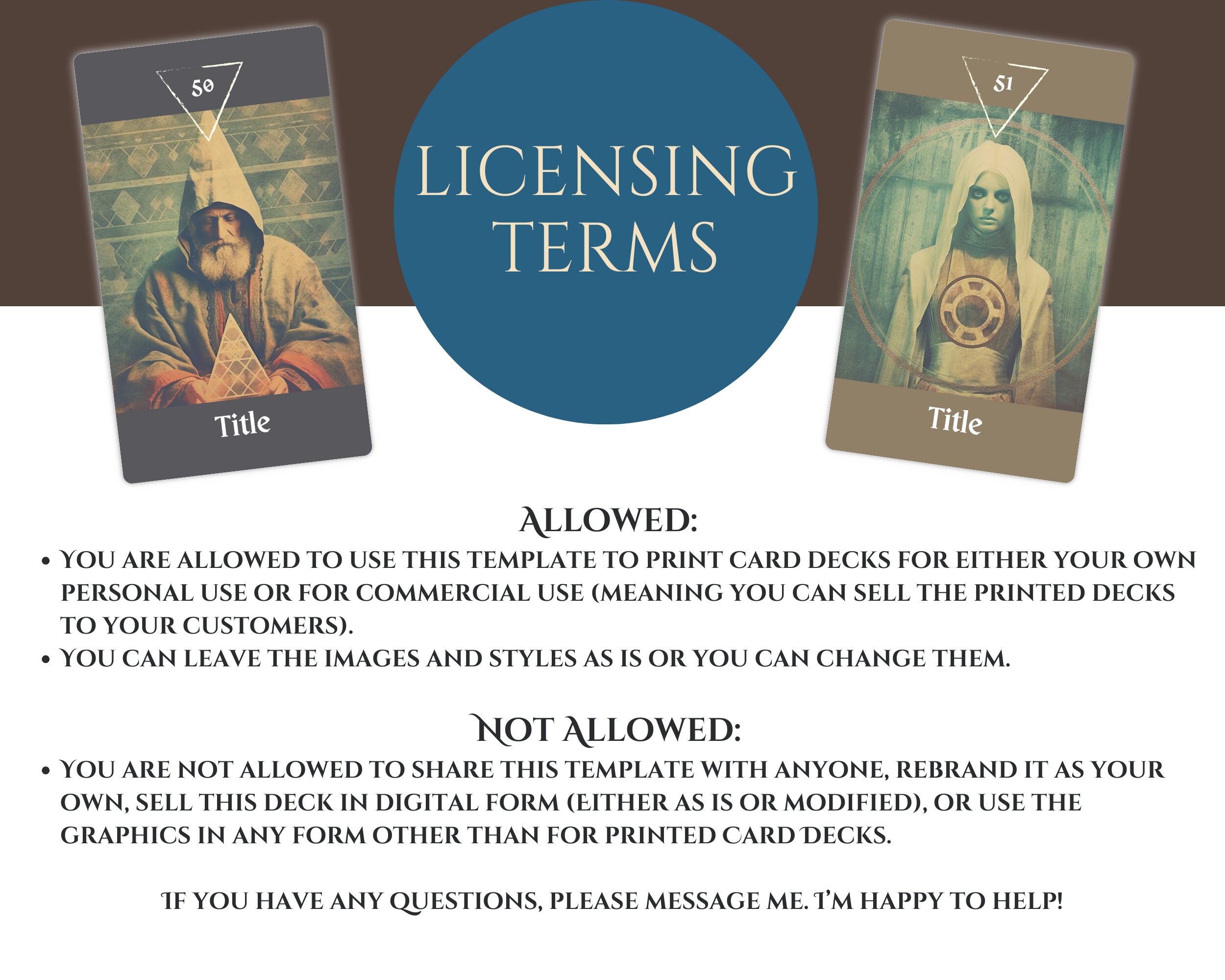 Haunted Veil Printable Oracle Card Deck, Editable Canva Template ...