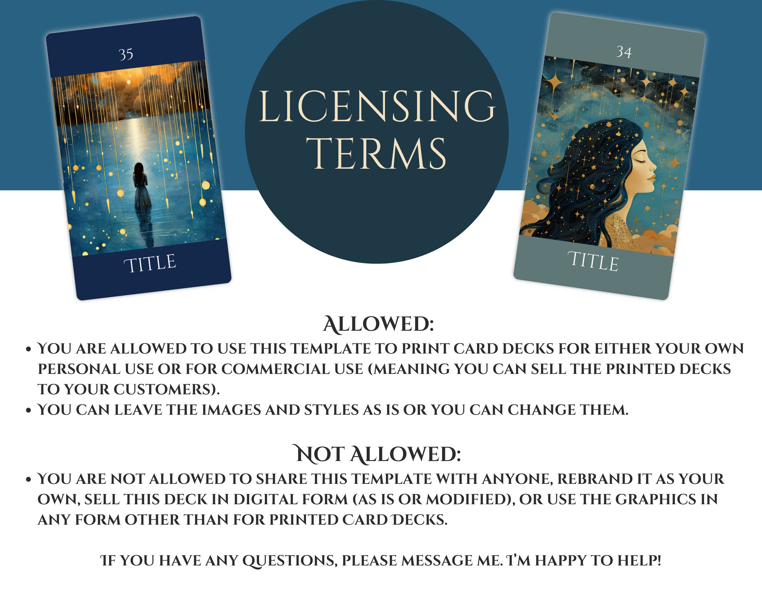 Sacred Starlight Printable Oracle Card Deck, Editable Canva Template ...