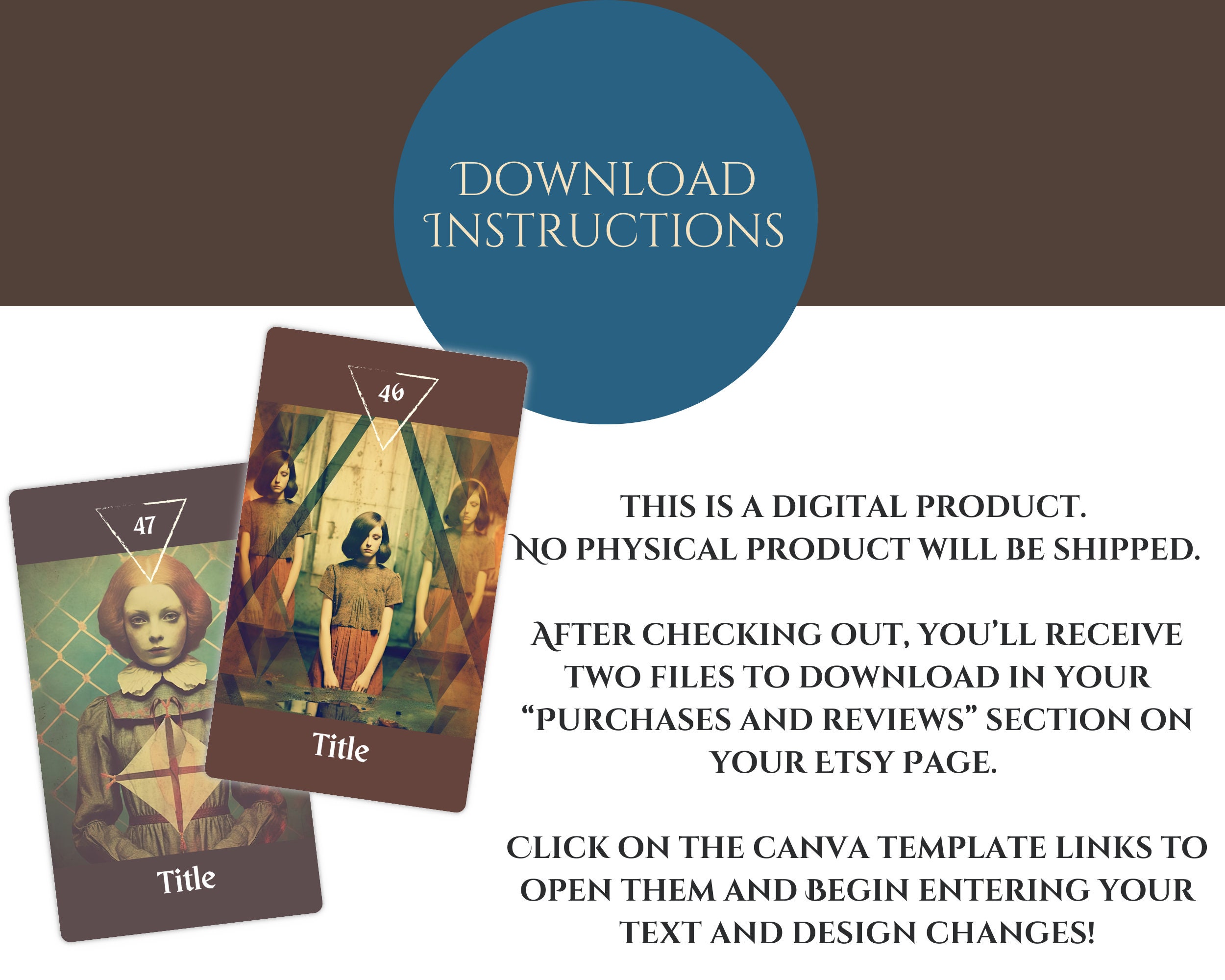 Haunted Veil Printable Oracle Card Deck, Editable Canva Template ...