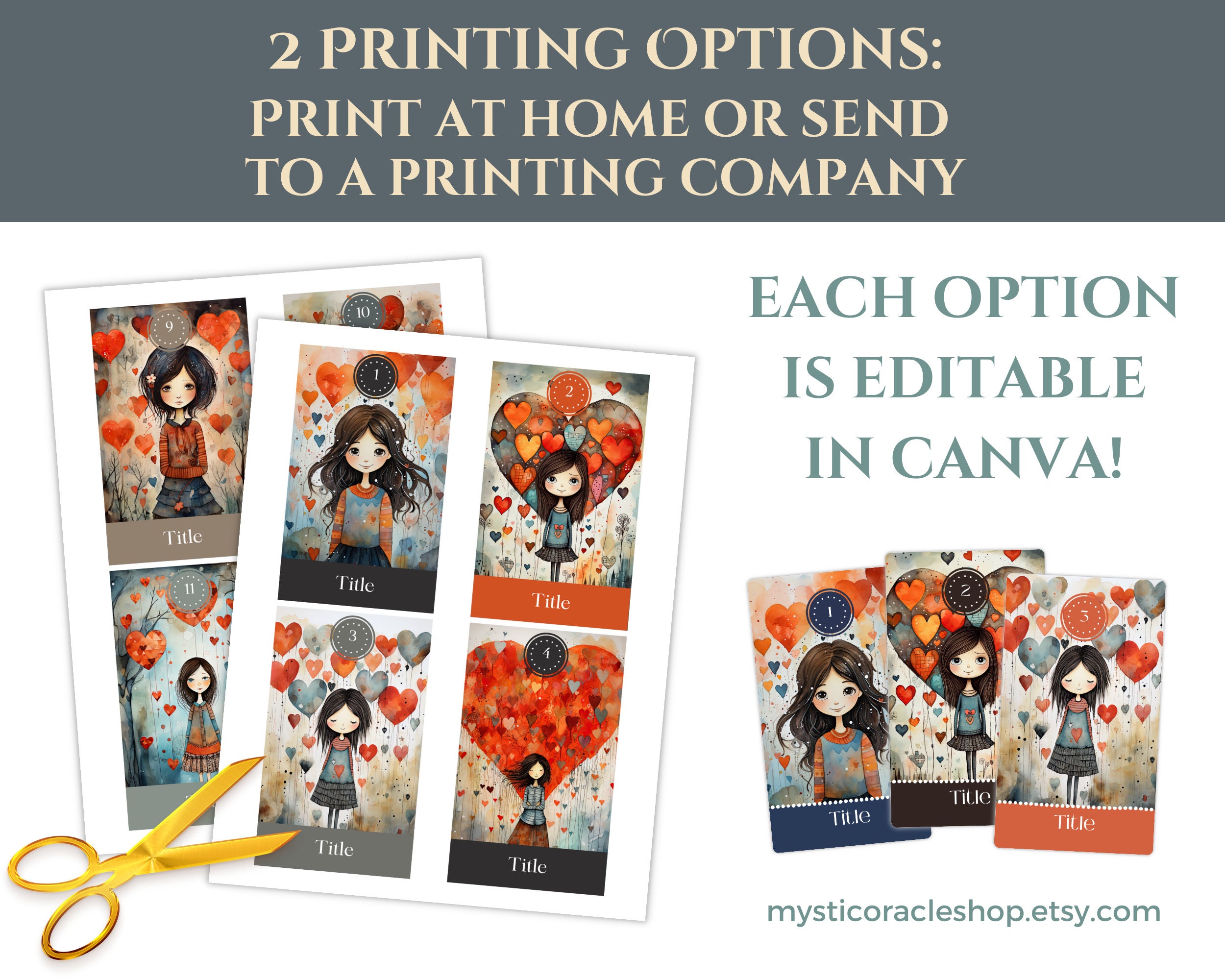 Inner Child Printable Oracle Card Deck, Editable Canva Template, Oracle ...