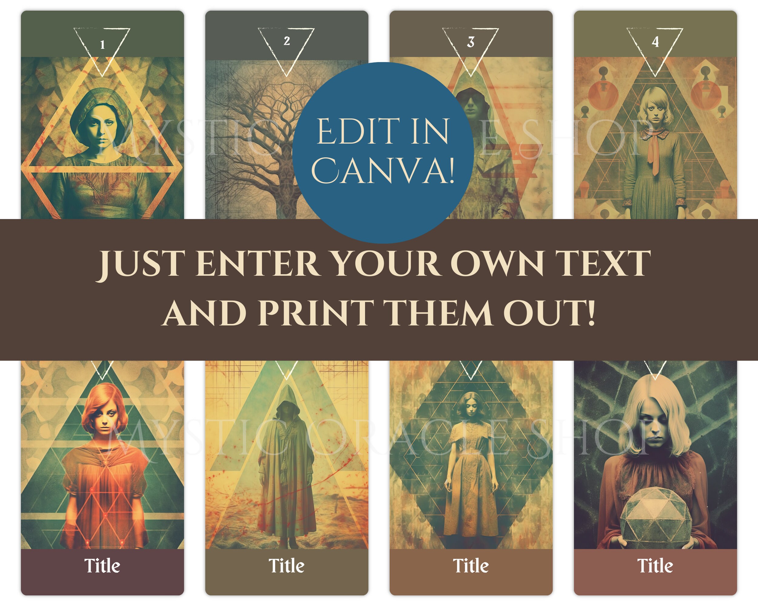 Haunted Veil Printable Oracle Card Deck Editable Canva - Etsy