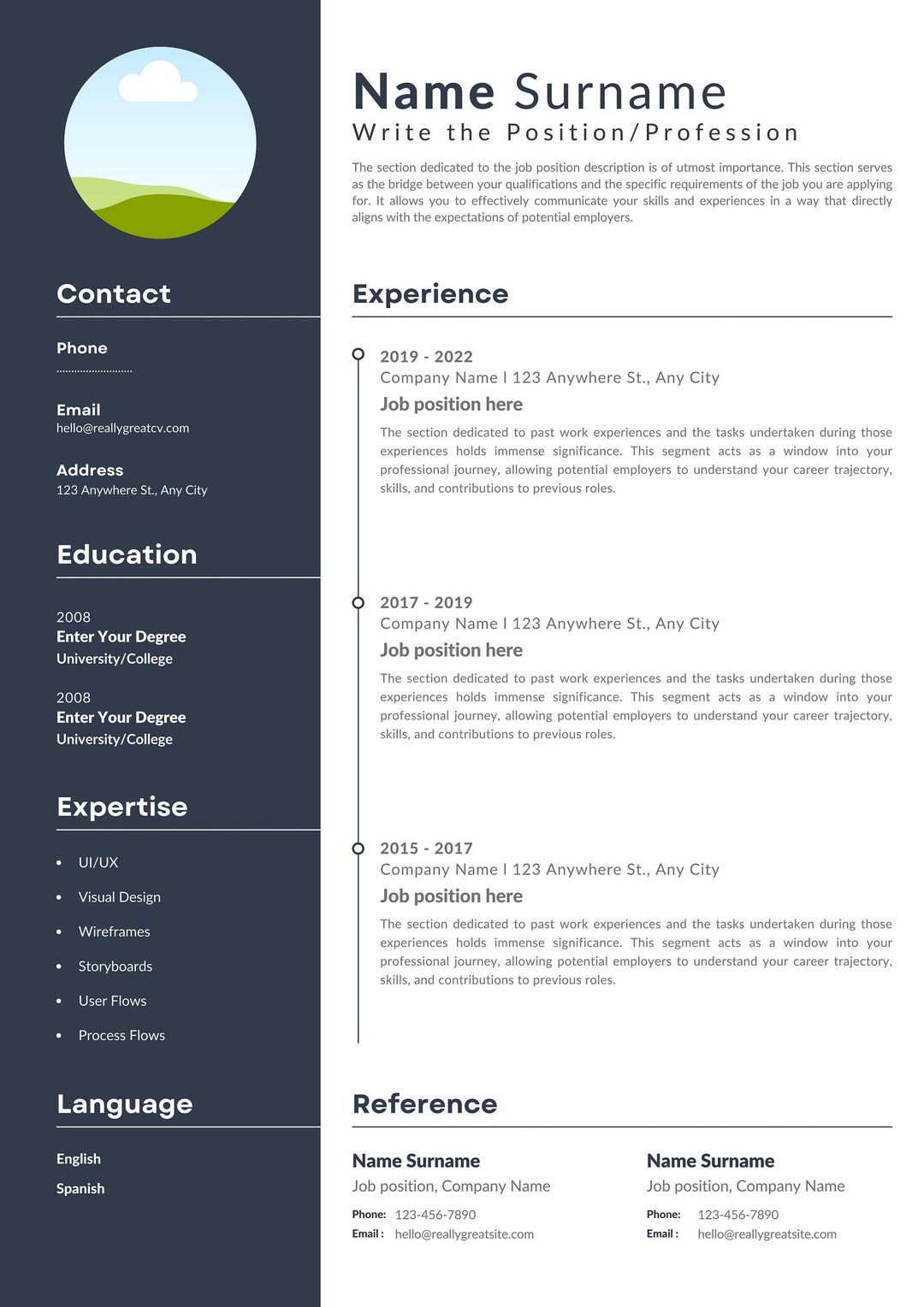 Professional and Customizable CV Templates Simplify Your Job - Etsy