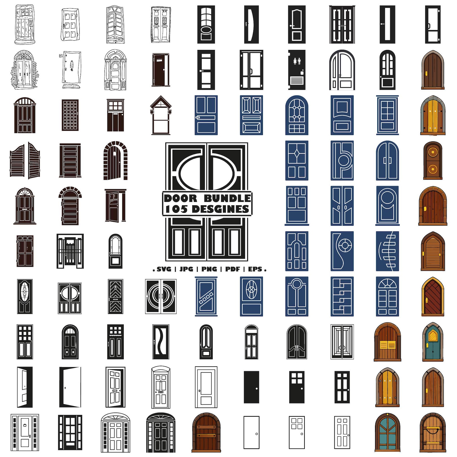 Door SVG, Door SVG Bundle, Open Door SVG, Door Clipart, Front Door Svg ...
