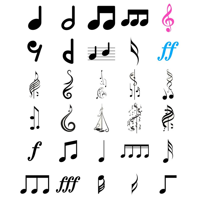 Music Notes SVG, Musical Notes Svg, Music Symbols Svg, Guitar Note Svg ...