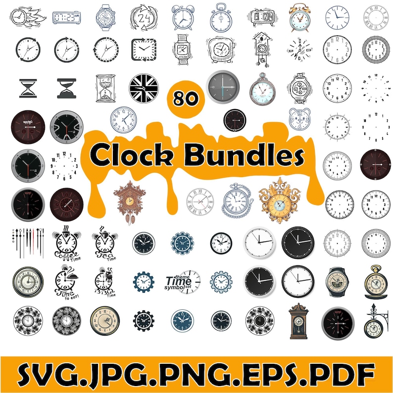 Clock Face Big Bundle Svg,clock Face Cricut Cut Svg,clock Svg,clock ...