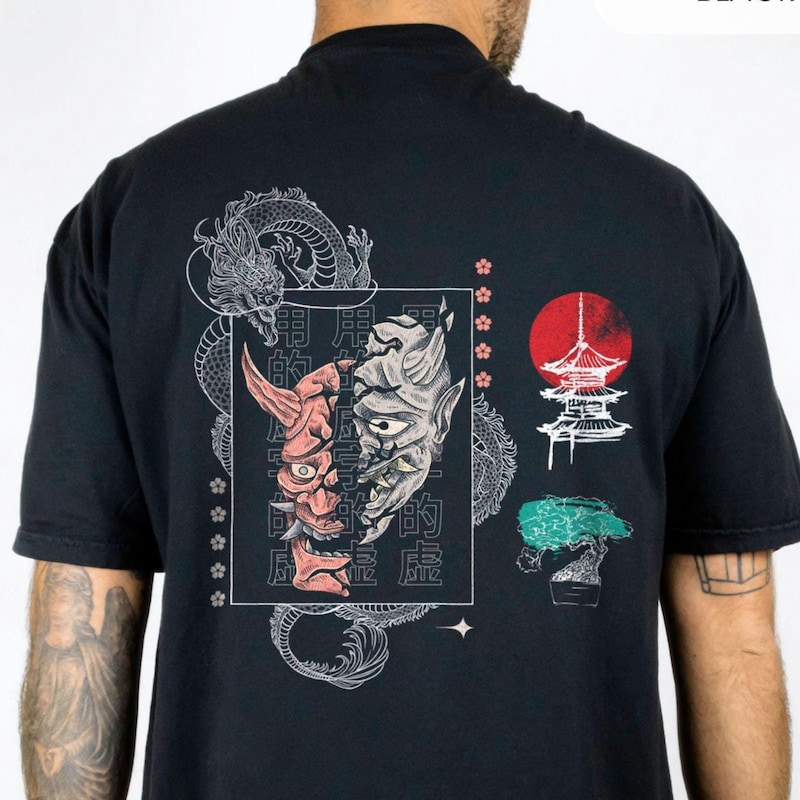 Japanese Oni Mask Hoodie - Etsy