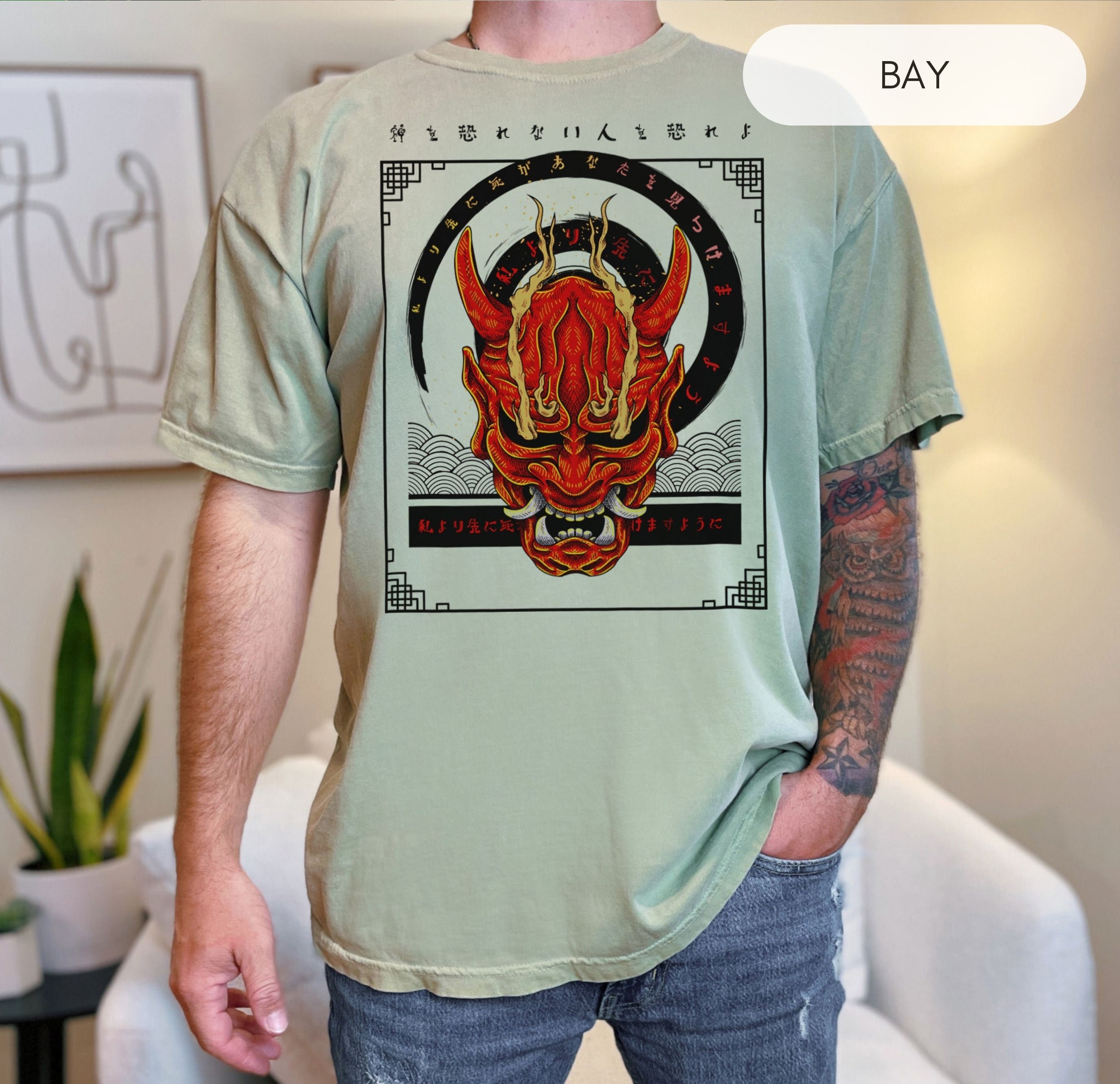 Japanese T Shirt Oni Mask Japanese Streetwear for Him Japan T-shirt ...