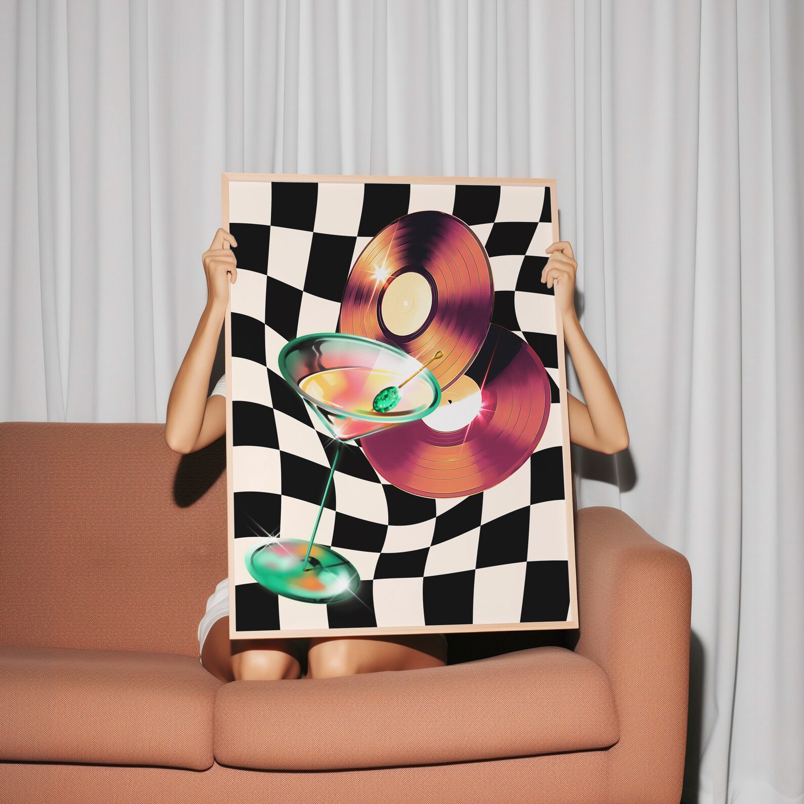 Vintage Cocktail Poster Retro Bar Art Vintage Bar Cart Art Abstract ...