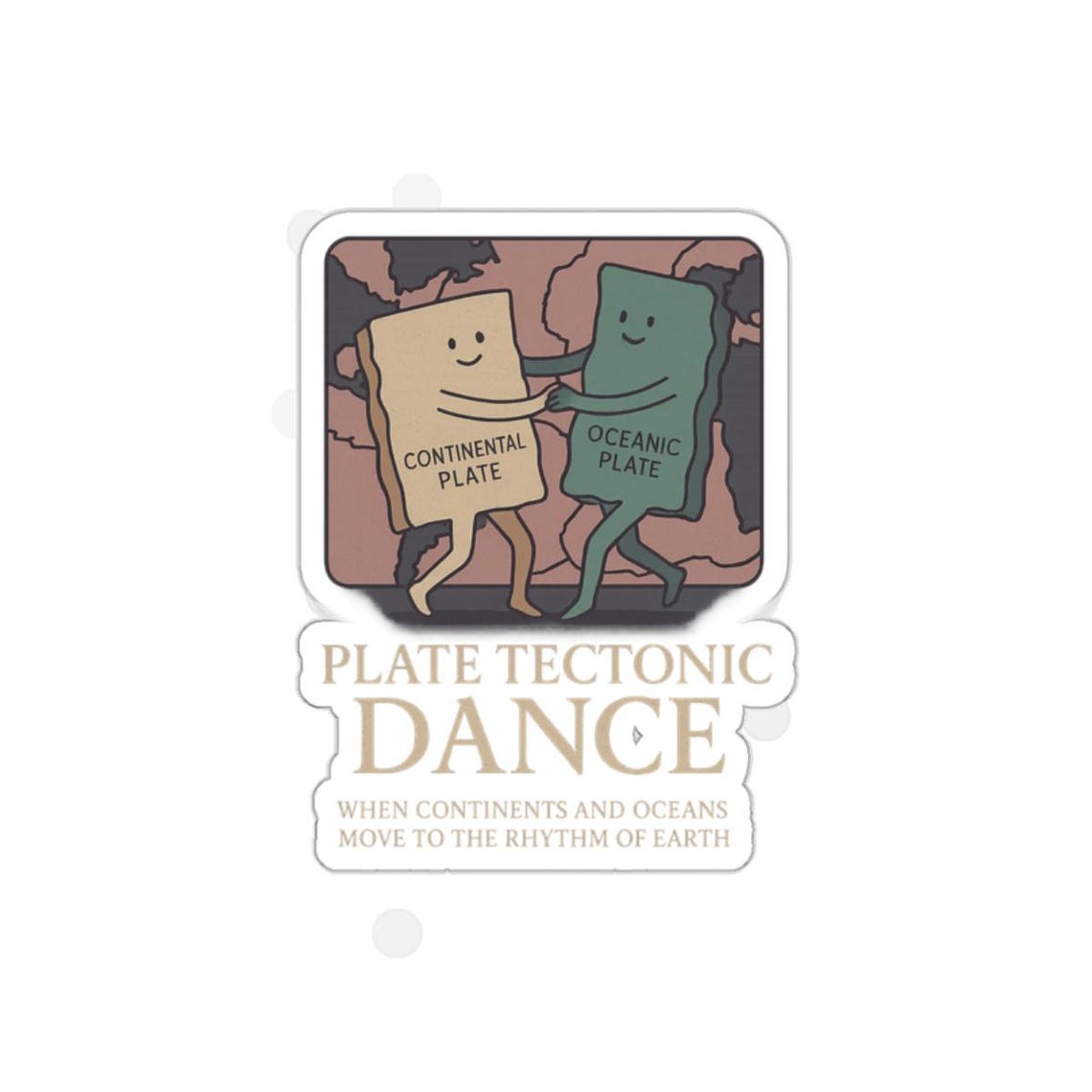 Plate Tectonic Dance Sticker - Funny Earth Science Decal - Continental ...