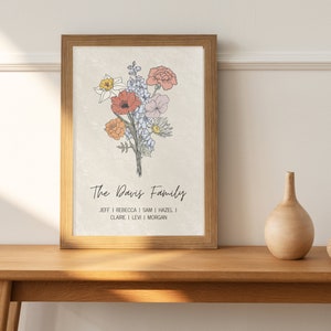 DIGITAL DOWNLOAD | Family Flower Bouquet | Birth Month Flower | Custom ...