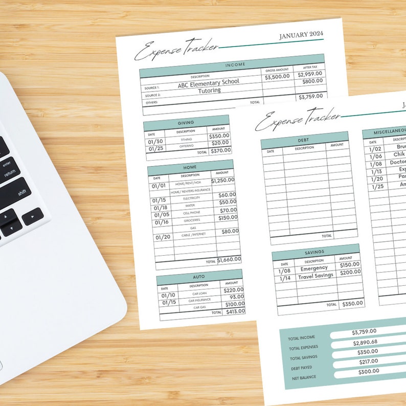 Printable Budget Monthly Expense Tracker | Financial Journal | Monthly ...