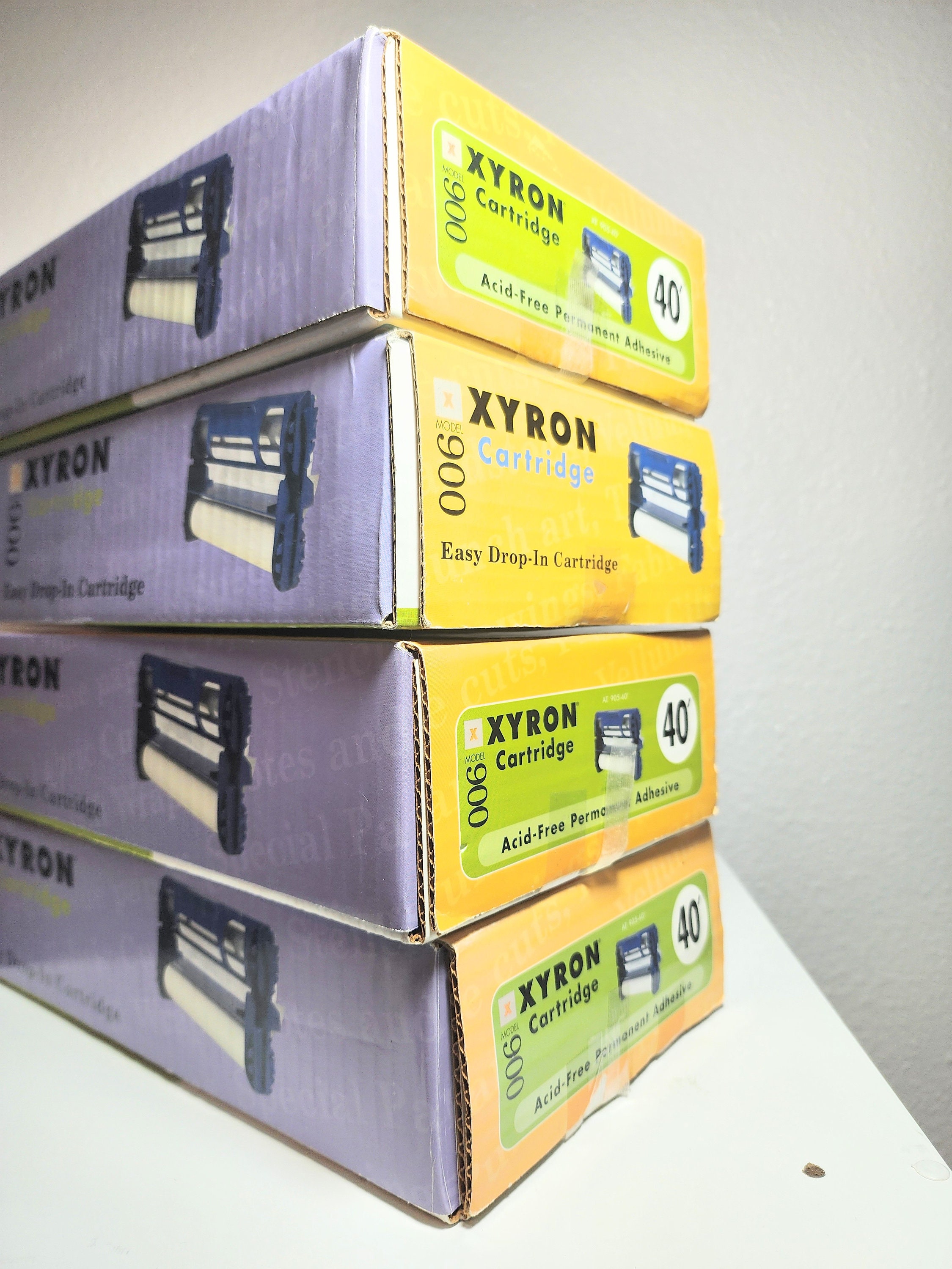 Set of 4, Xyron Cartridges for Xryon Model 900, 9w X 40'L, Acid-free ...