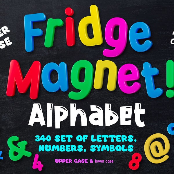 Fridge Magnet Clipart Font - Etsy