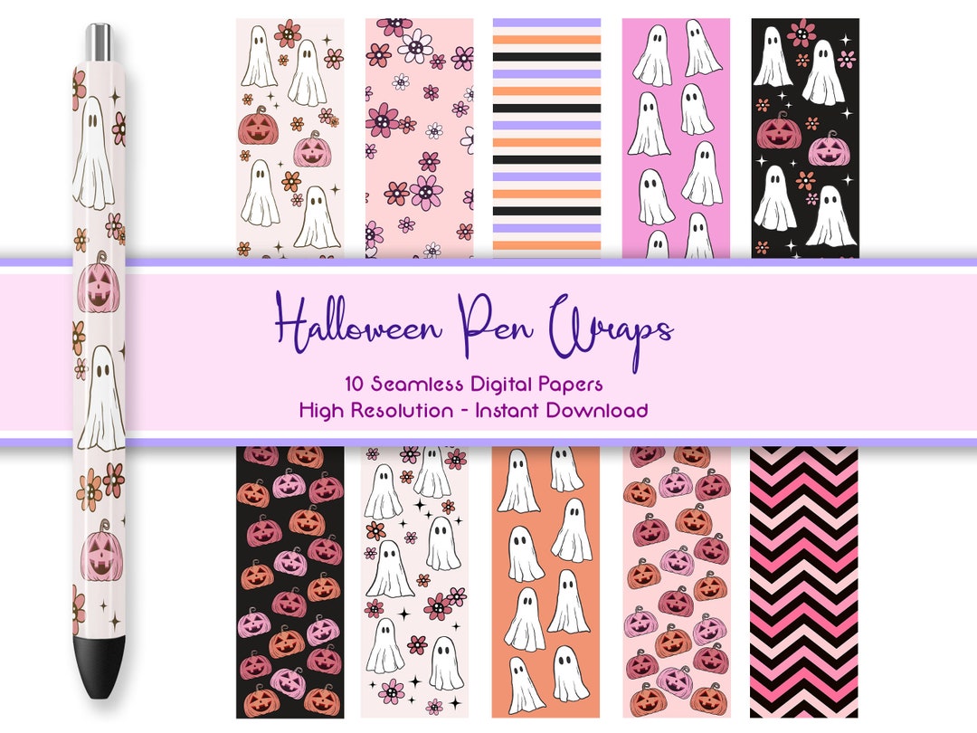 Halloween Pen Wraps Spooky Ghost Pen Wraps Cute Halloween Pen Wrap Pen ...
