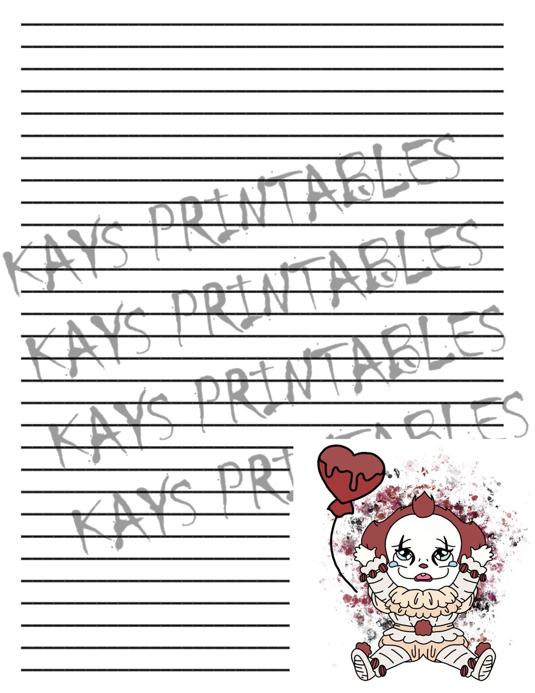 Creepy Clown Journal Page - Etsy