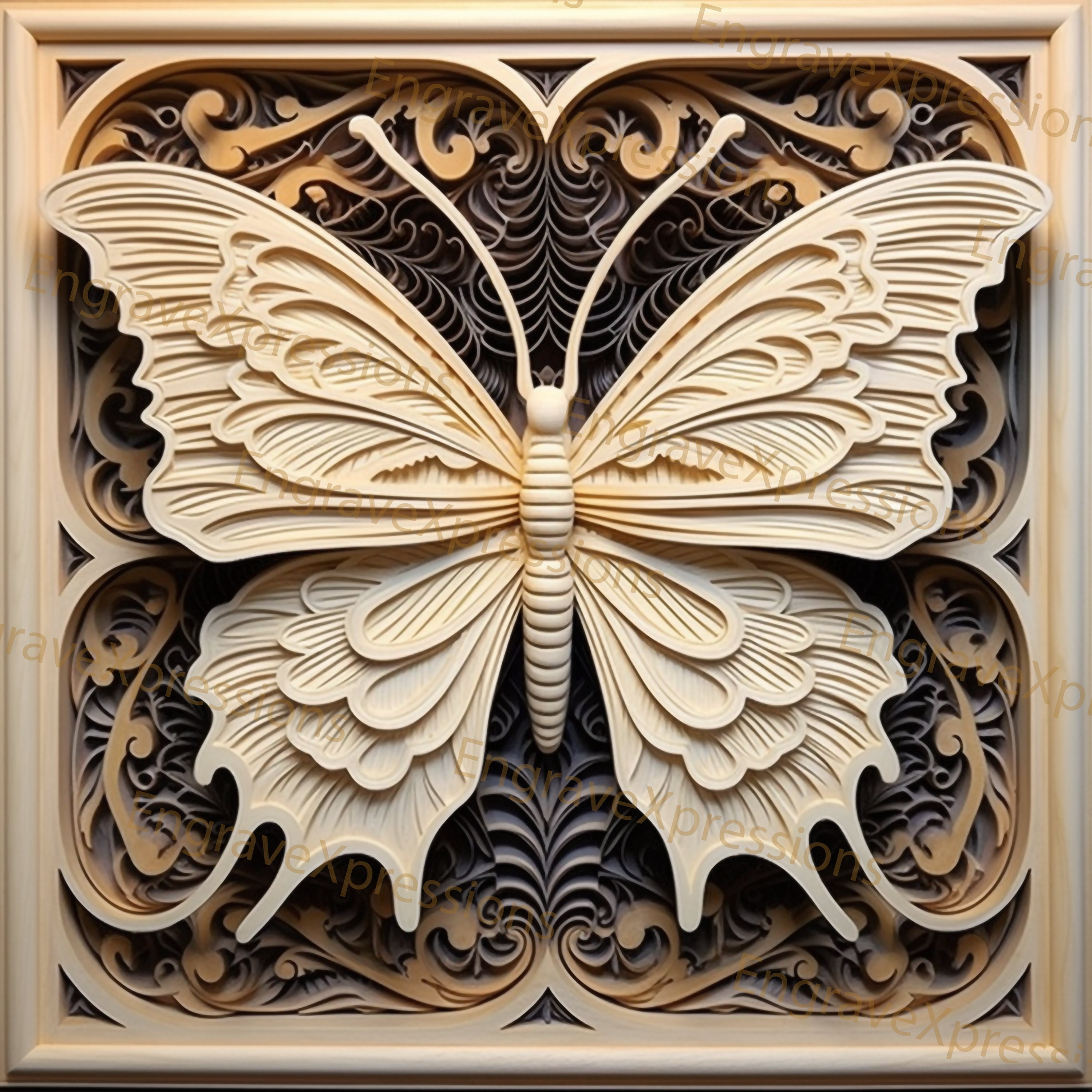 3D Butterfly Laser Engrave File: Wildlife Insect Design (PNG, SVG) - Etsy