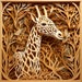 3D Giraffe Laser Engrave File: Wildlife Illusion PNG (digital Design ...
