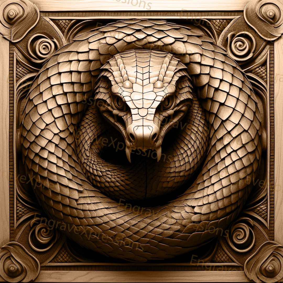 3D Snake Laser Engrave File: Wildlife Animal Design (PNG, SVG) - Etsy