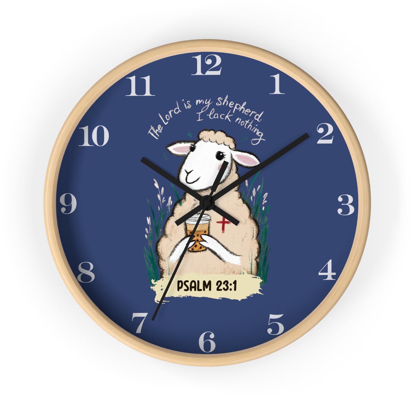 Psalm 23 Clock Christian Clock Modern Wall Clock Cute Wall Clock Jesus ...
