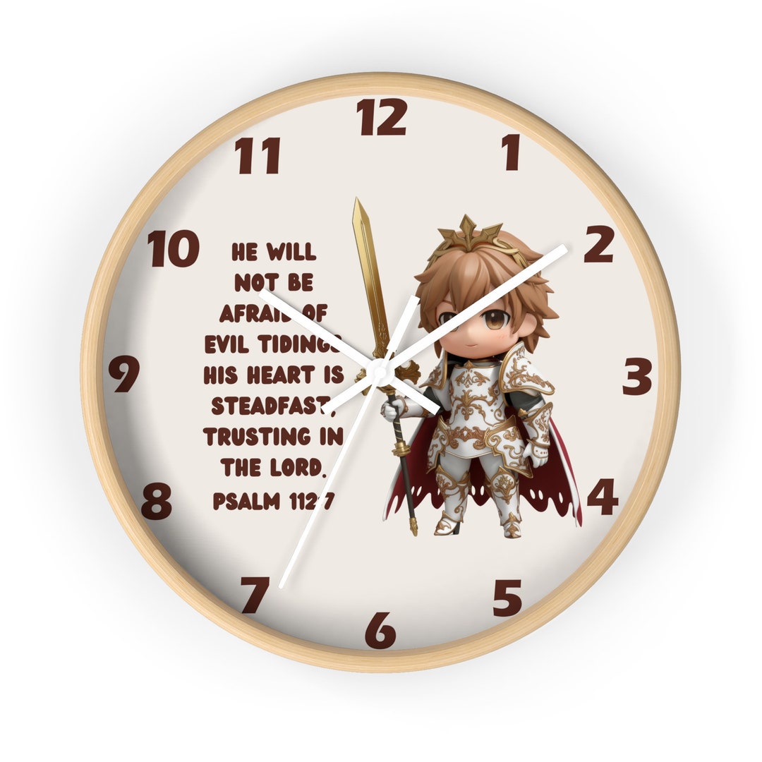 Psalm 112:7 Clock Christian Wall Clock Cute Clock Bible Verse Clock ...
