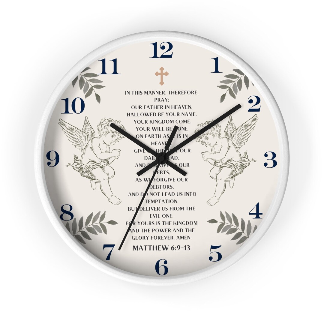 Lord's Prayer Clock Christian Wall Clock Prayer Clock Bible Verse Clock ...