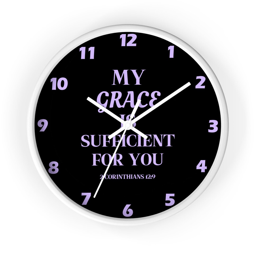 Christian Wall Clock Sufficient Grace Clock Inspirational Clock Bible ...