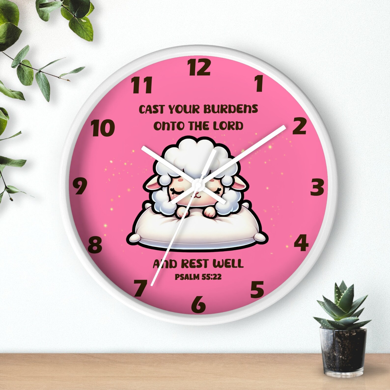 Christian Wall Clock Cute Wall Clock Bible Verse Clock Scripture Clock ...