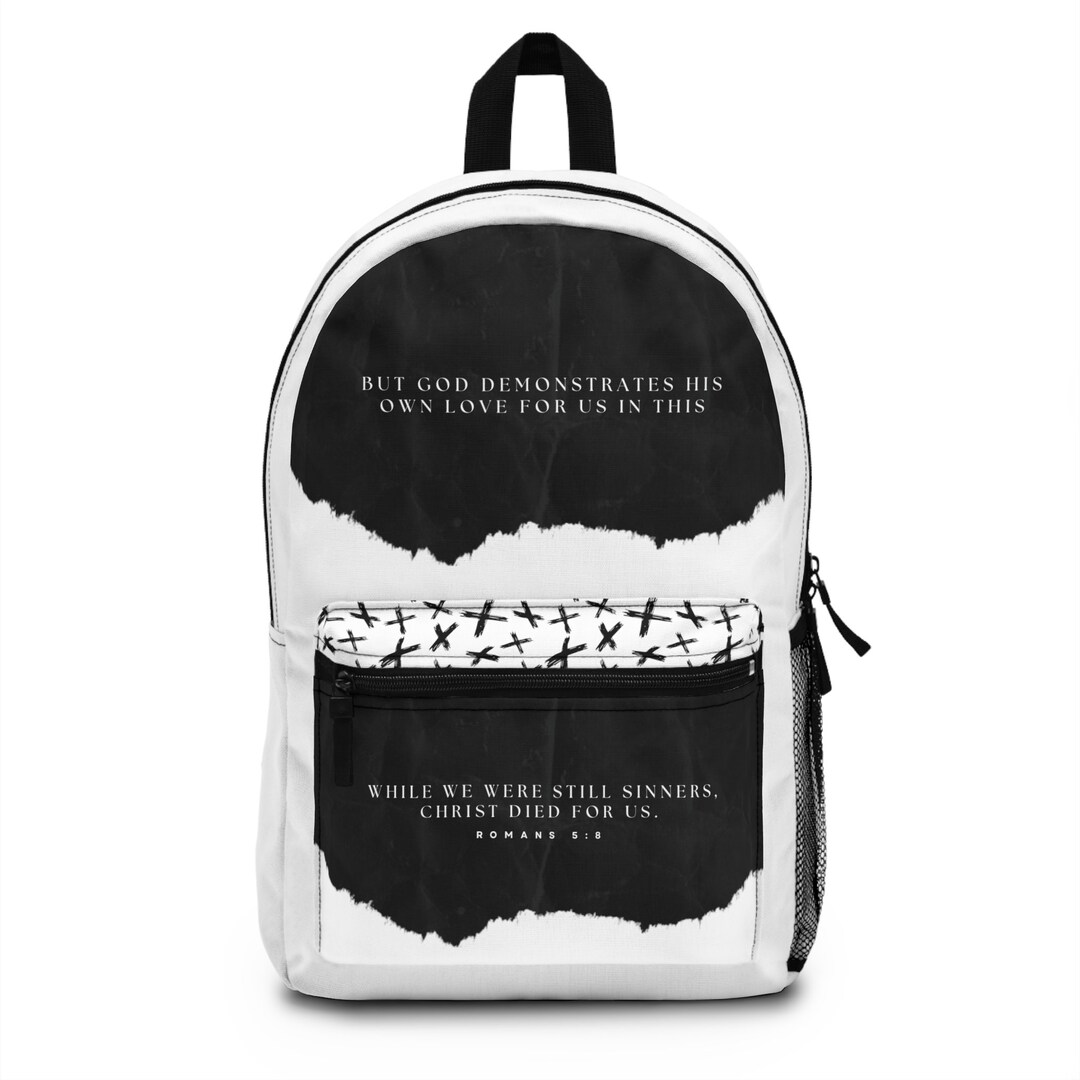 Jesus Backpack Romans 5:8 Bag Trendy Christian Backpack Aesthetic White ...