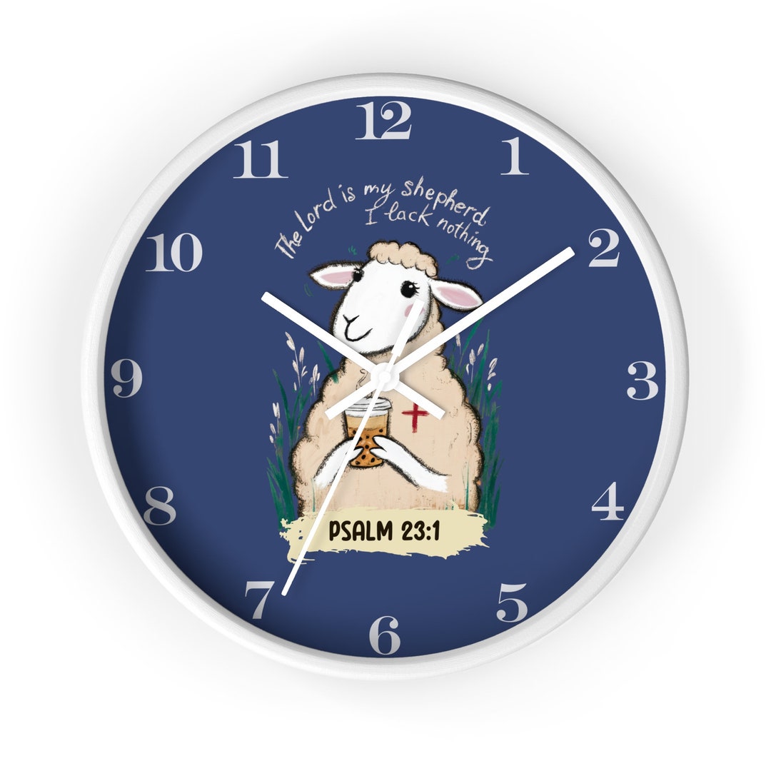 Psalm 23 Clock Christian Clock Modern Wall Clock Cute Wall Clock Jesus ...