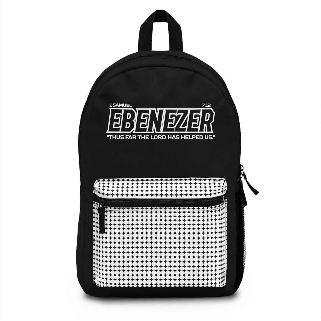 Ebenezer Scripture Quote Backpack | 1 Samuel 7:12 Religious Christian ...